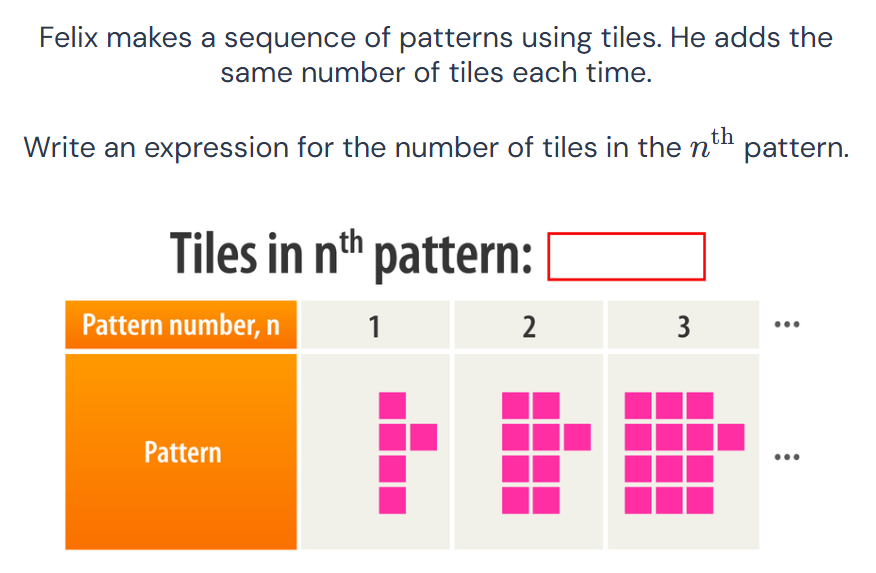 Felix makes a sequence of patterns using | StudyX