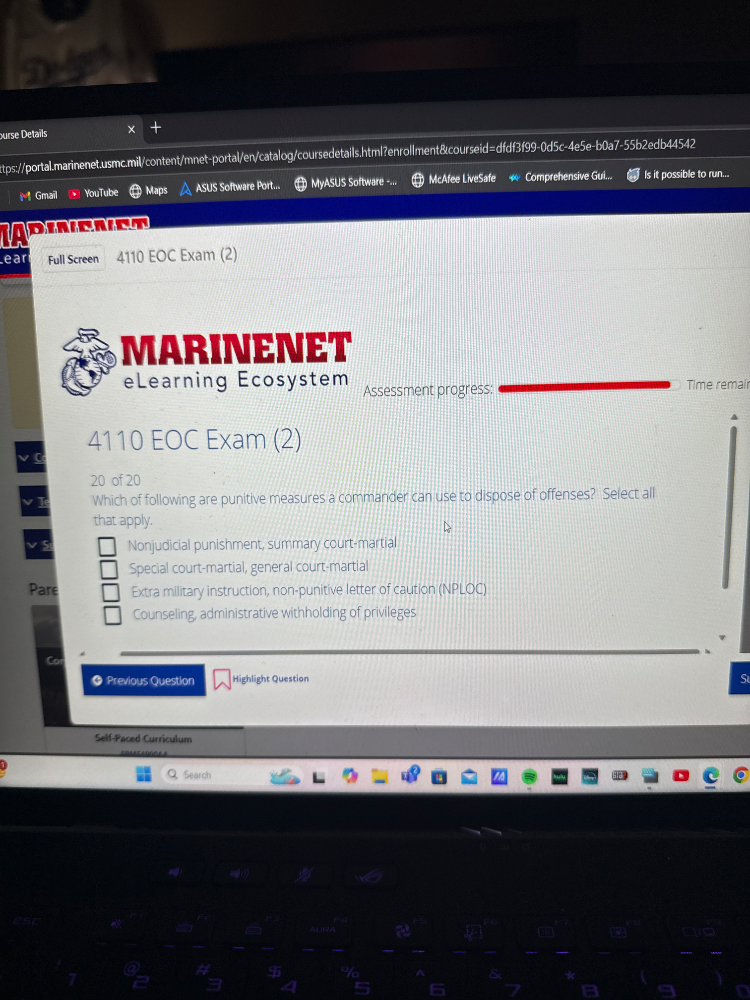 Which of following are punitive measures a | StudyX