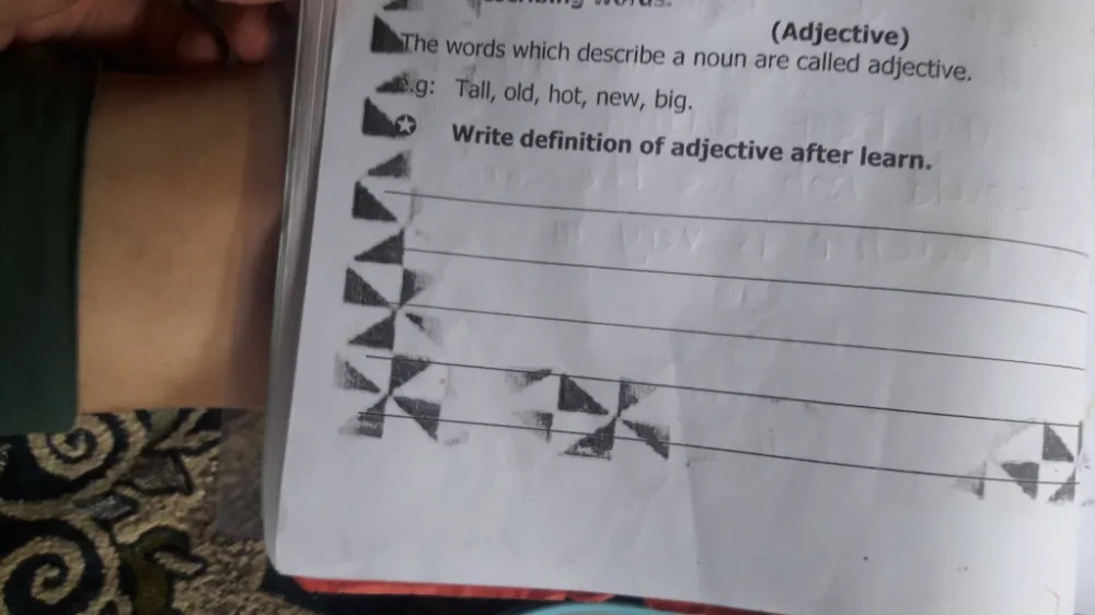 (Adjective) The words which describe a noun | StudyX