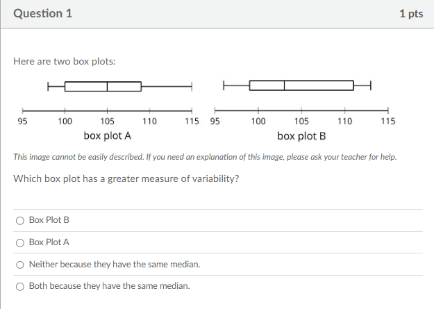 Here are two box plots: 95 100 105 110 115 | StudyX