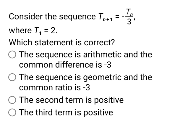 Consider the sequence $T_{n+1} = - | StudyX
