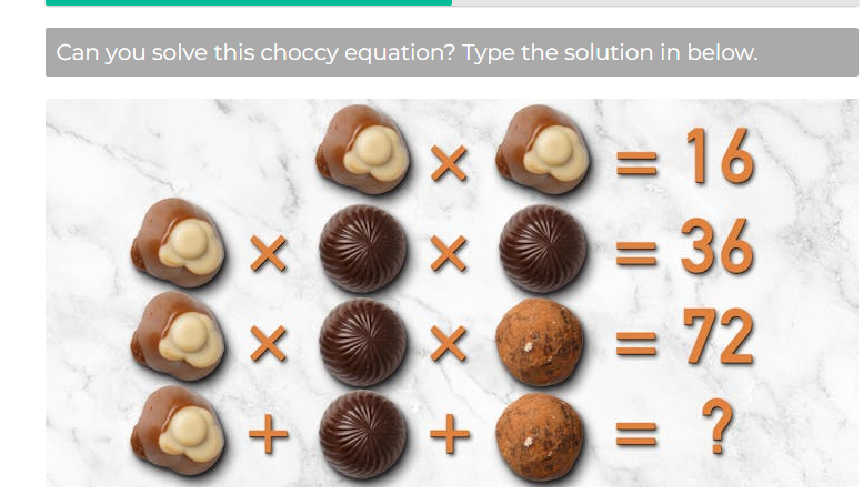 Can you solve this choccy equation? Type the | StudyX