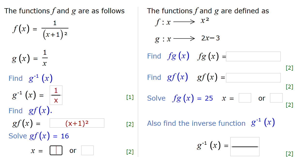 The functions $f$ and $g$ are as follows | StudyX