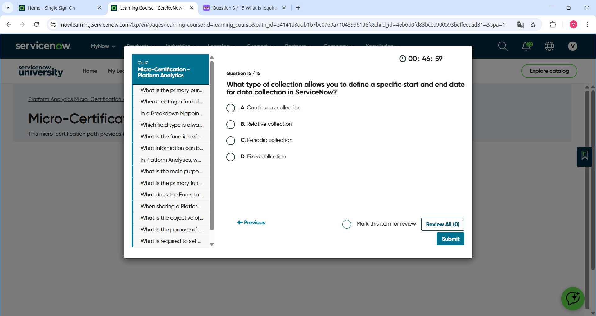 Question 15 / 15 What type of collection | StudyX