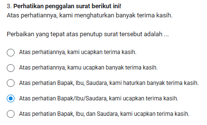 3. Perhatikan penggalan surat berikut ini! | StudyX