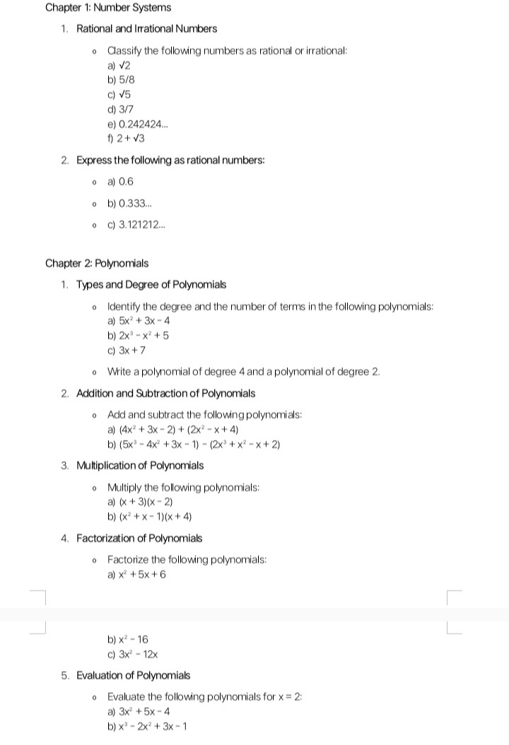 Chapter 1: Number Systems 1. Rational and | StudyX