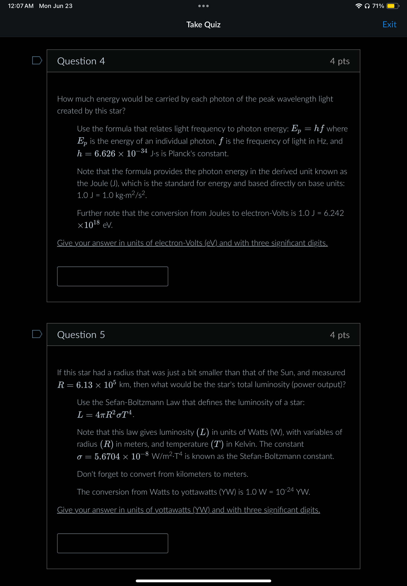 Question 4 How much energy would be carried | StudyX