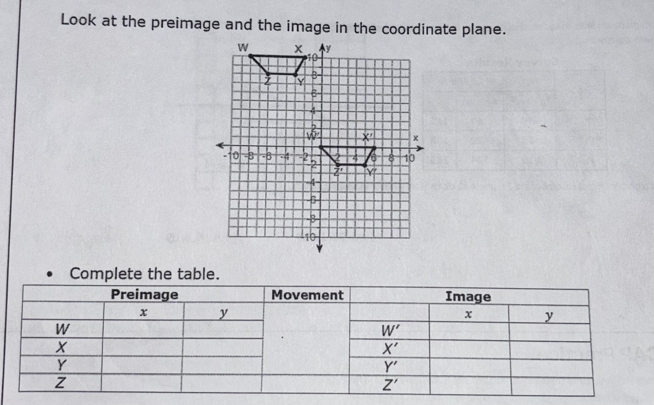 Look at the preimage and the image in the | StudyX