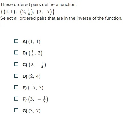 These ordered pairs define a function (11) | StudyX