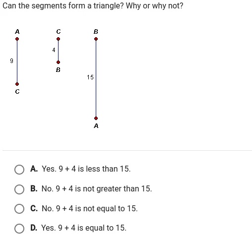 Can the segments form a triangle Why or why | StudyX