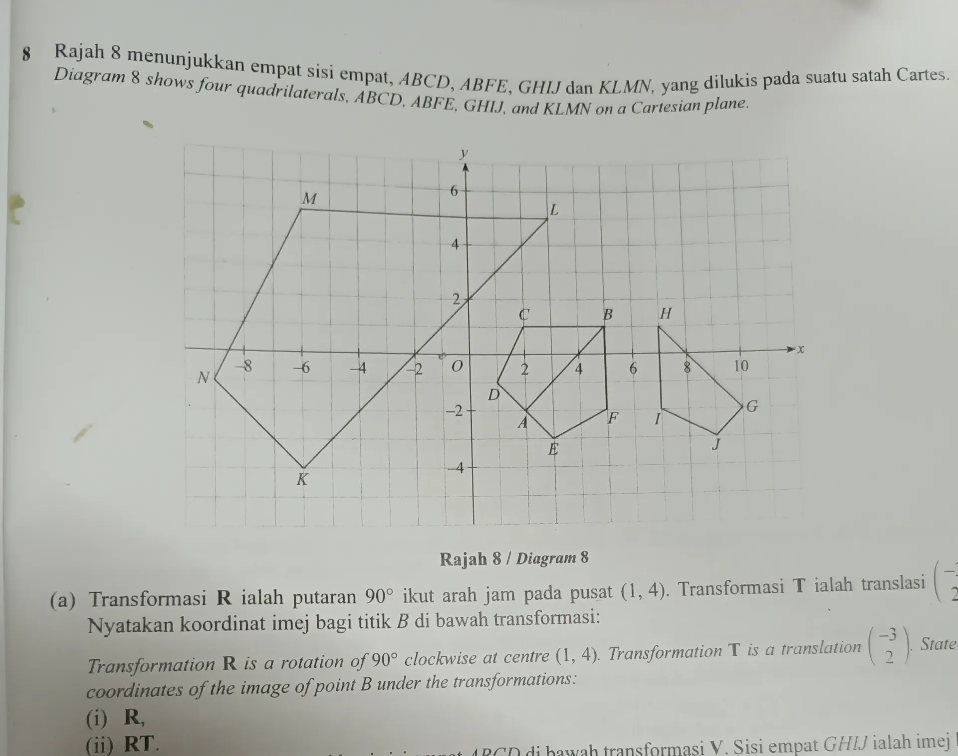 Diagram 8 shows four quadrilaterals ABCD | StudyX