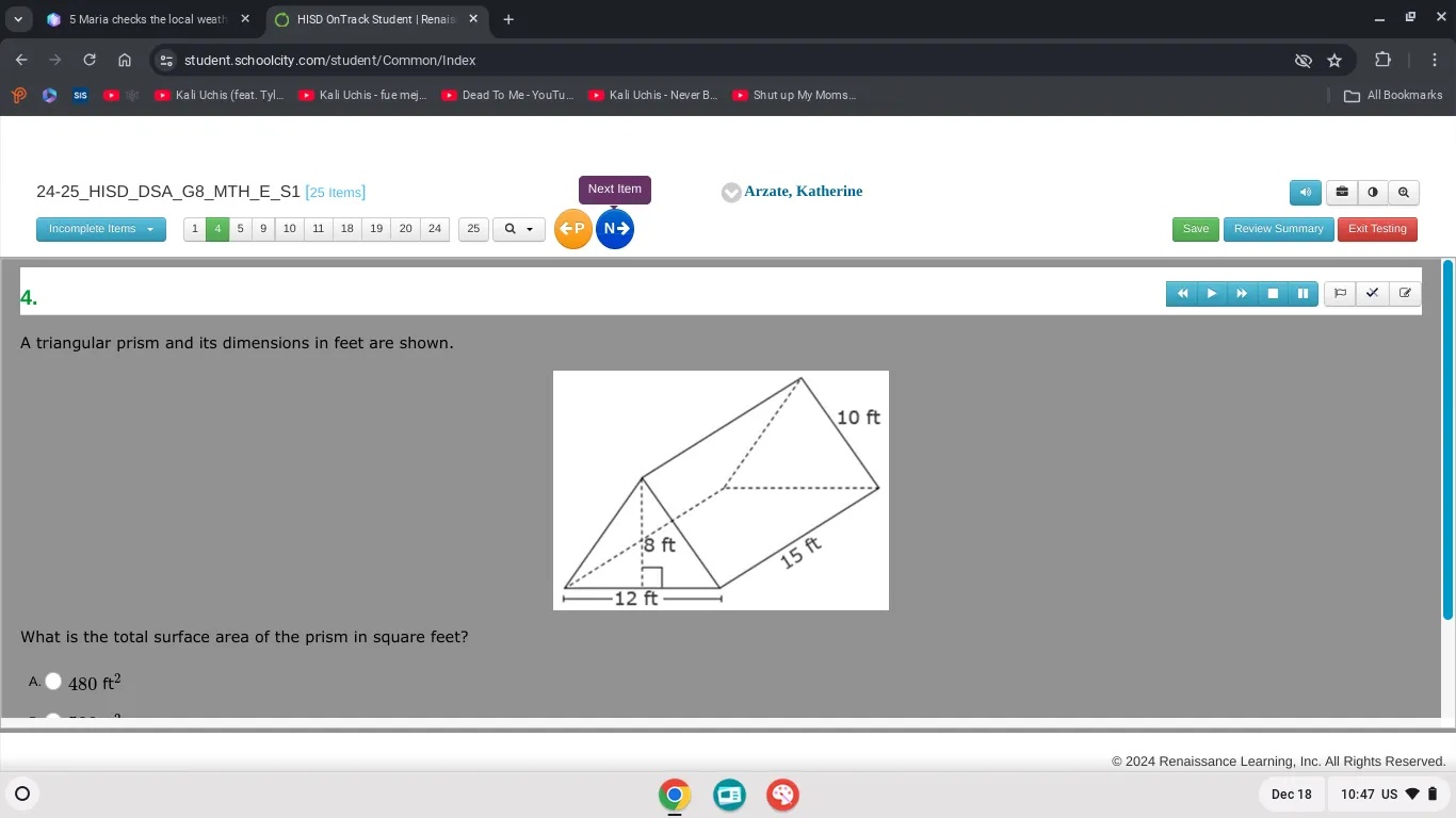 A triangular prism and its dimensions in | StudyX