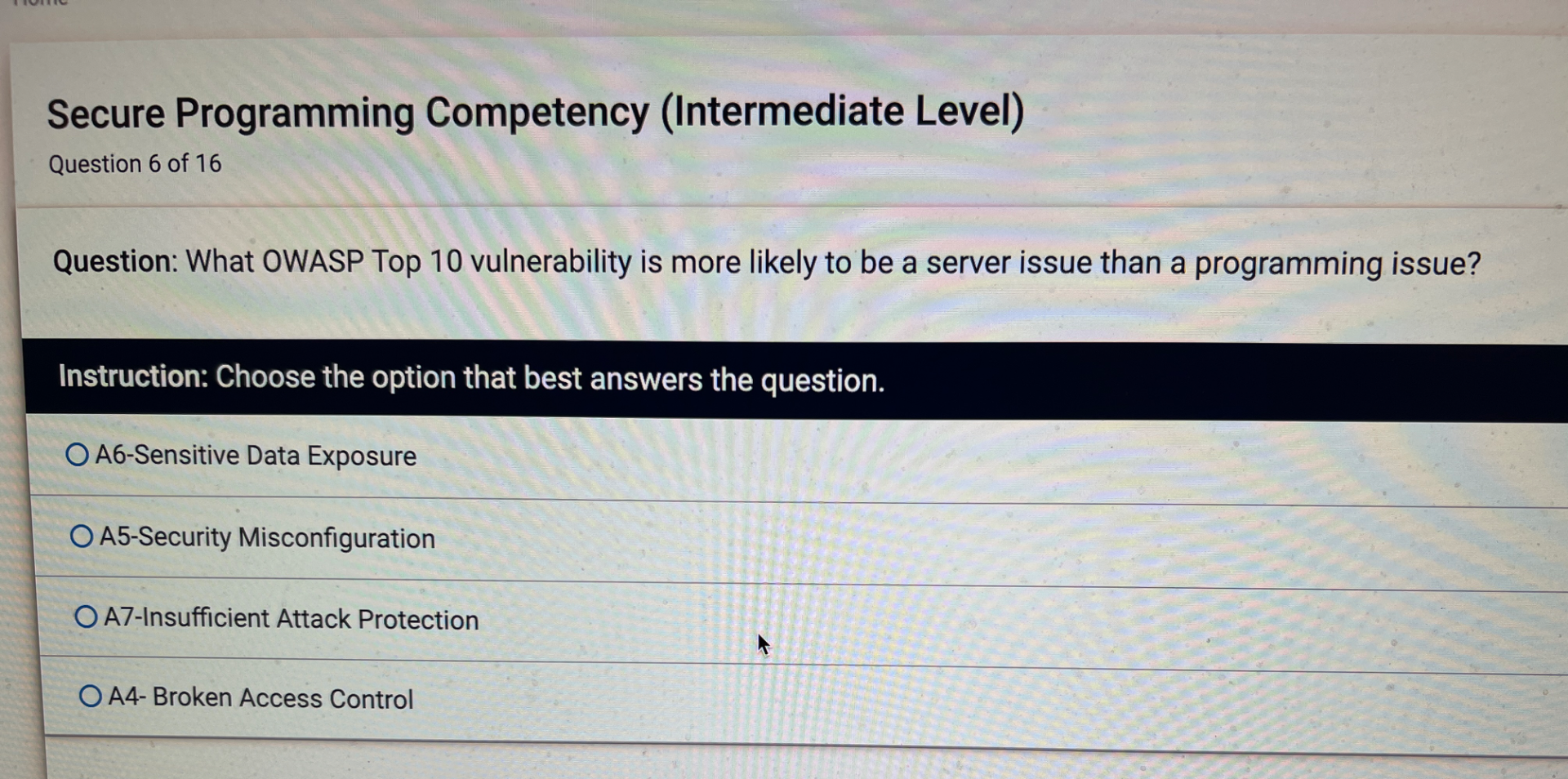 Secure Programming Competency (Intermediate | StudyX