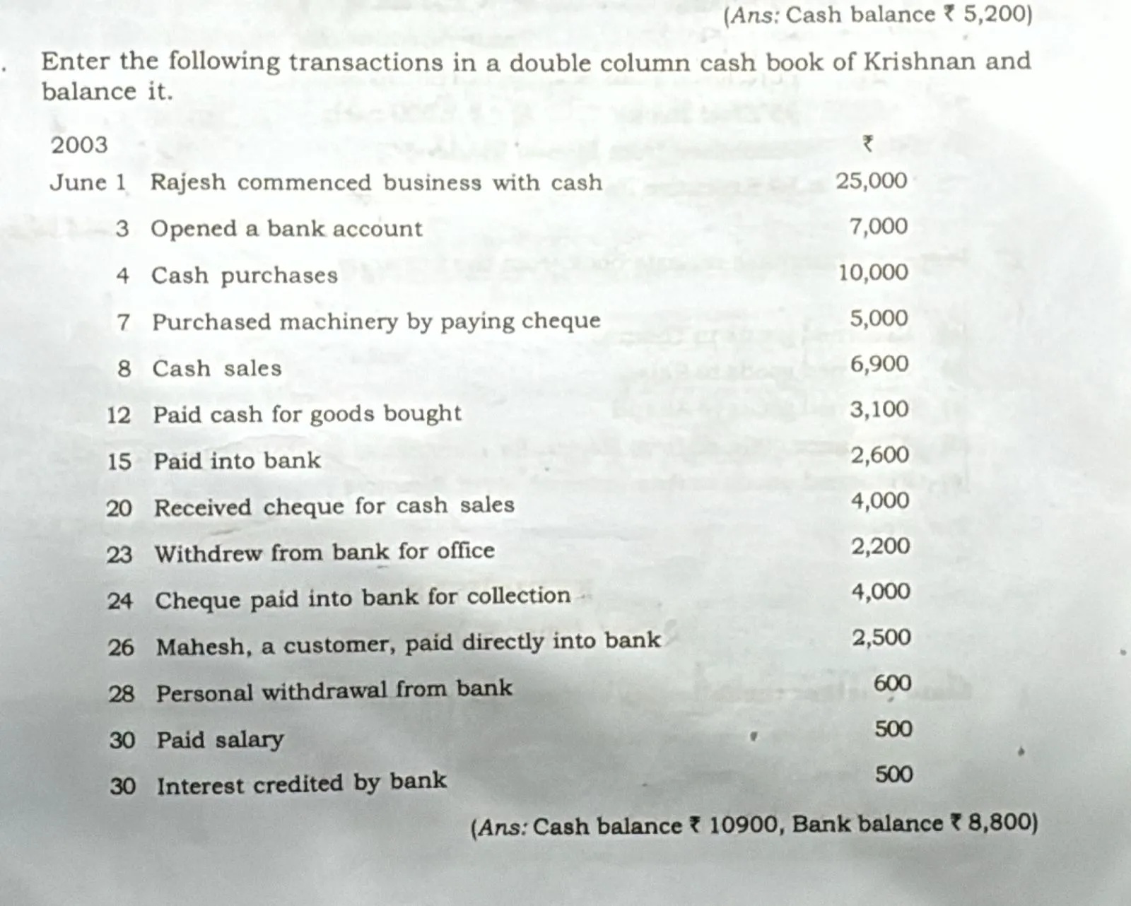 Enter the following transactions in a double | StudyX