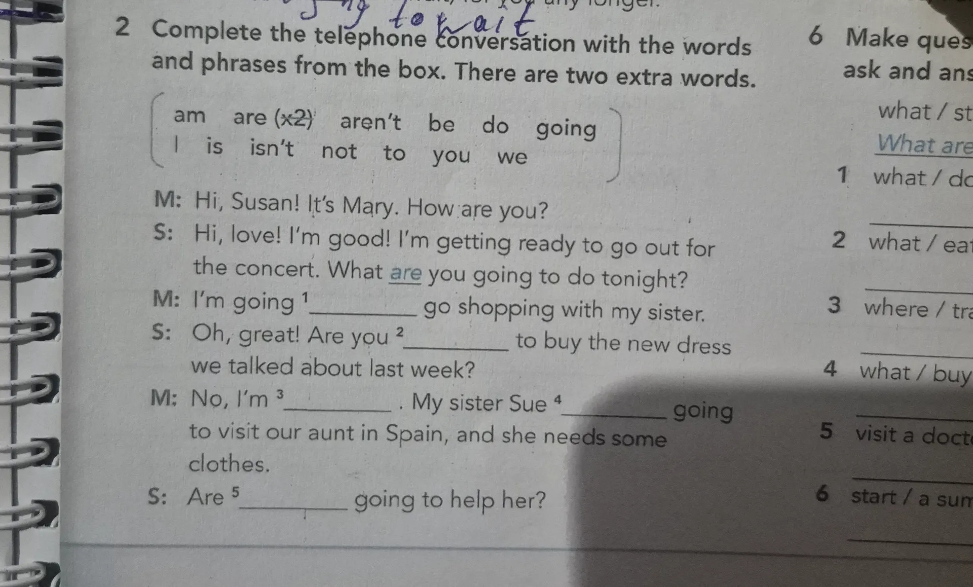 2 Complete the telephone conversation with | StudyX