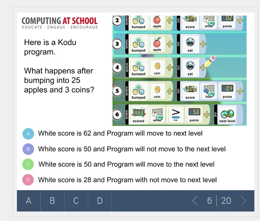 Here is a Kodu program What happens after
