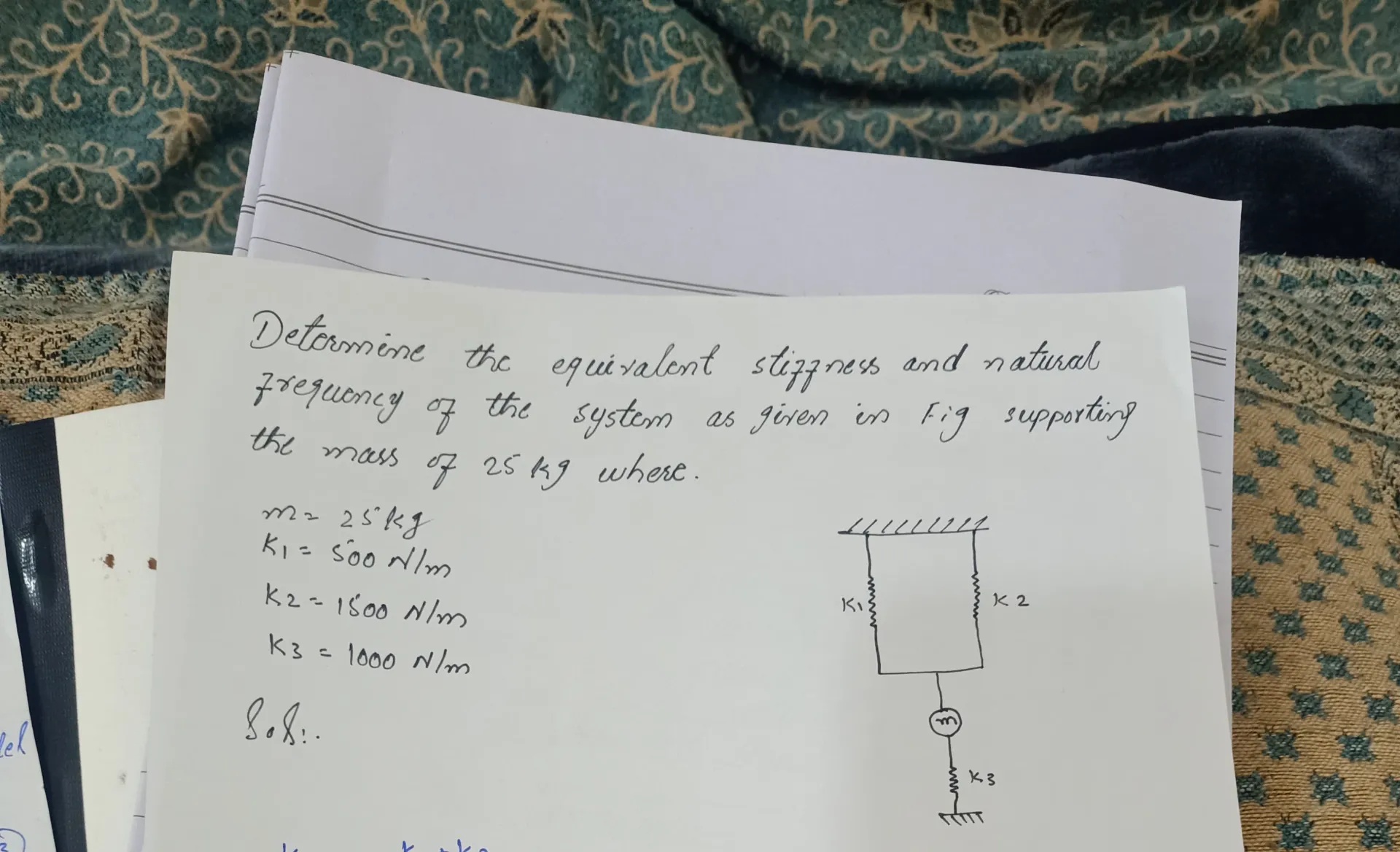 Determine the equivalent stiffness and | StudyX