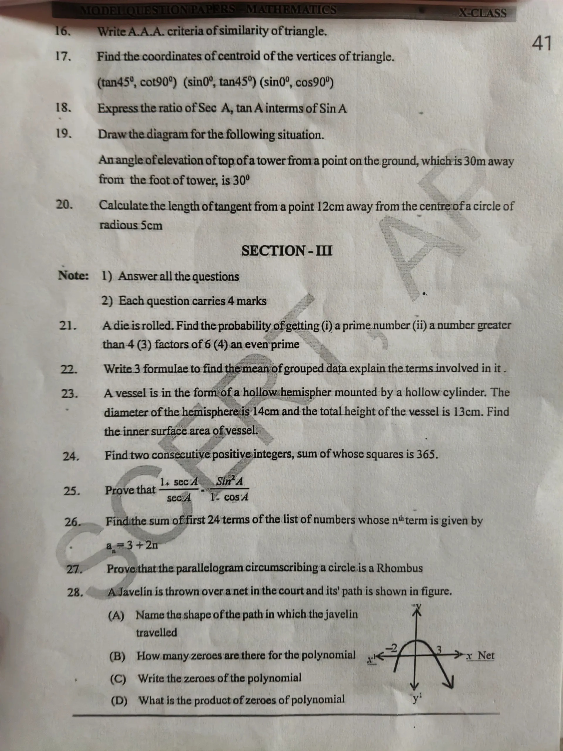 16 Write AAA criteria of similarity of | StudyX