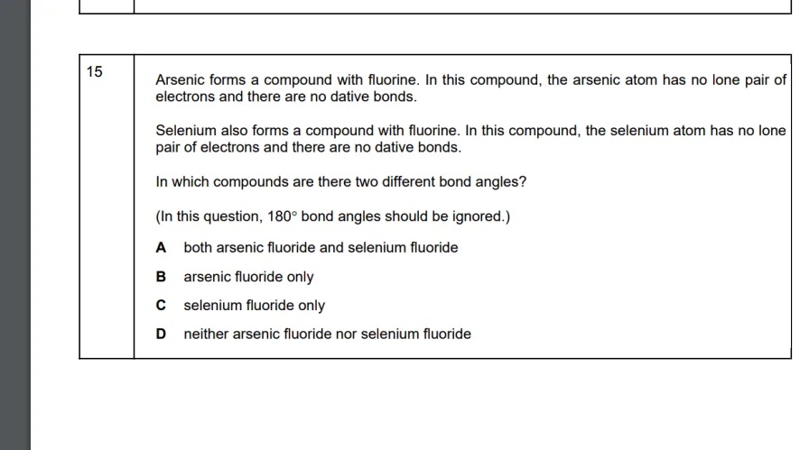 15 Arsenic forms a compound with fluorine In | StudyX