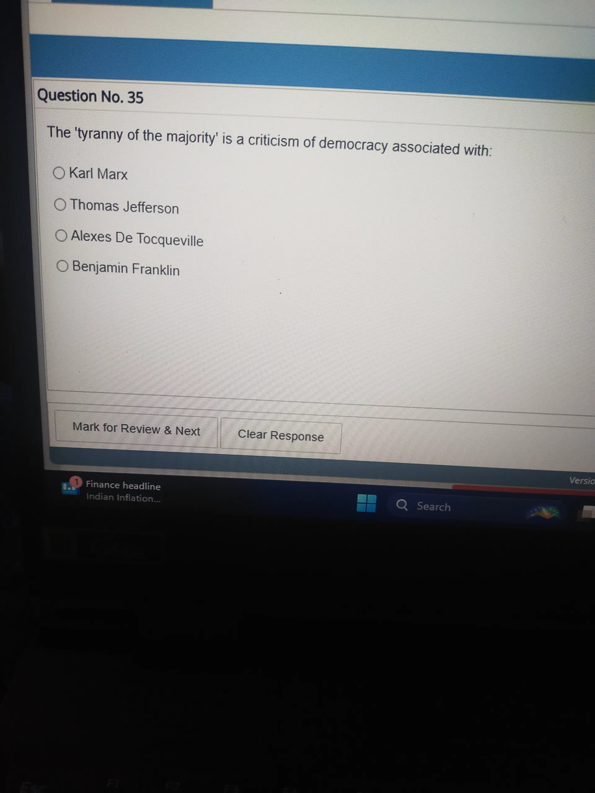 Question No 35 The tyranny of the majority | StudyX
