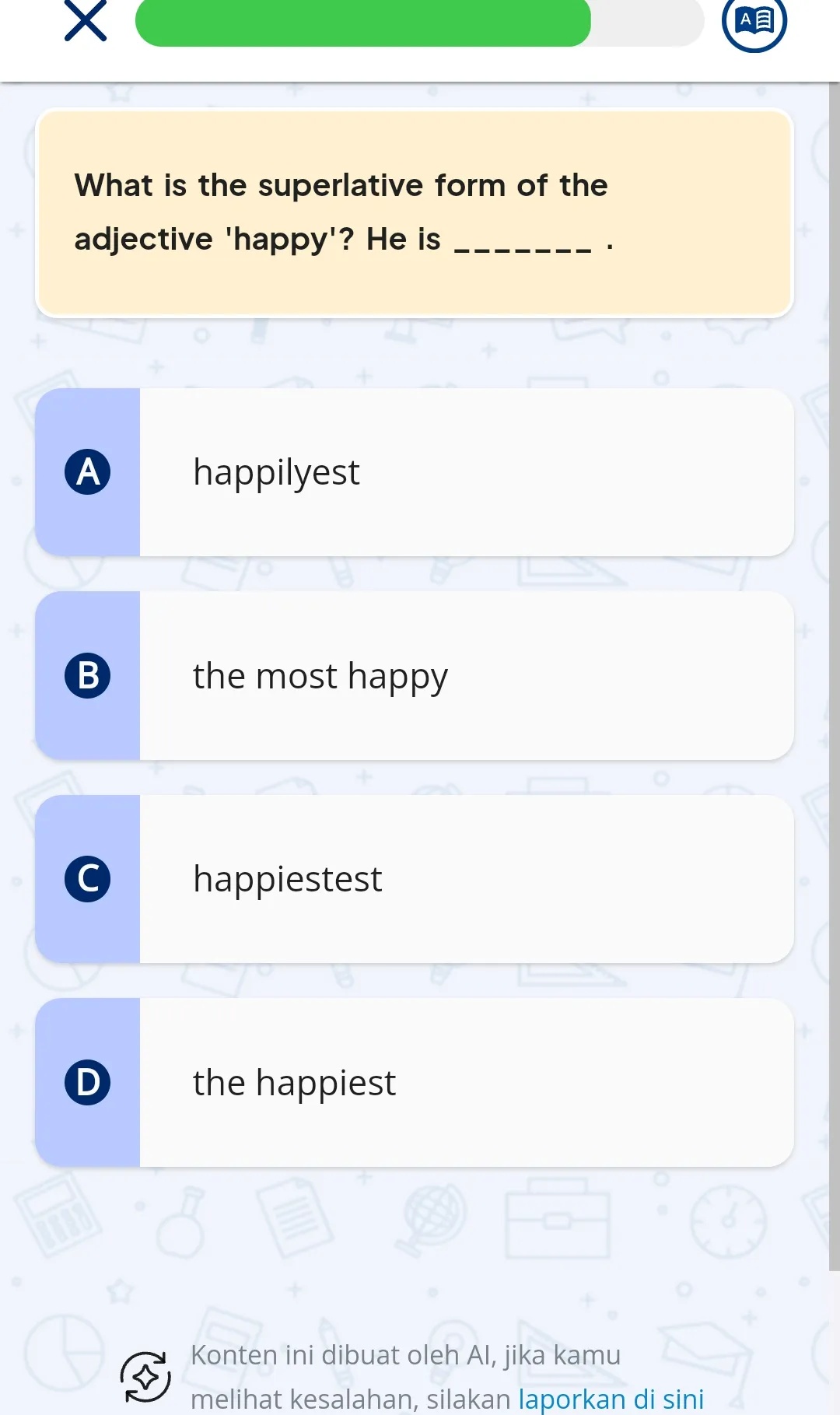 What is the superlative form of the | StudyX