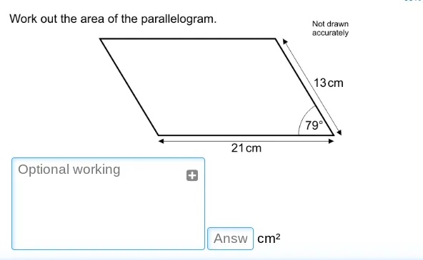 Work out the area of the parallelogram | StudyX