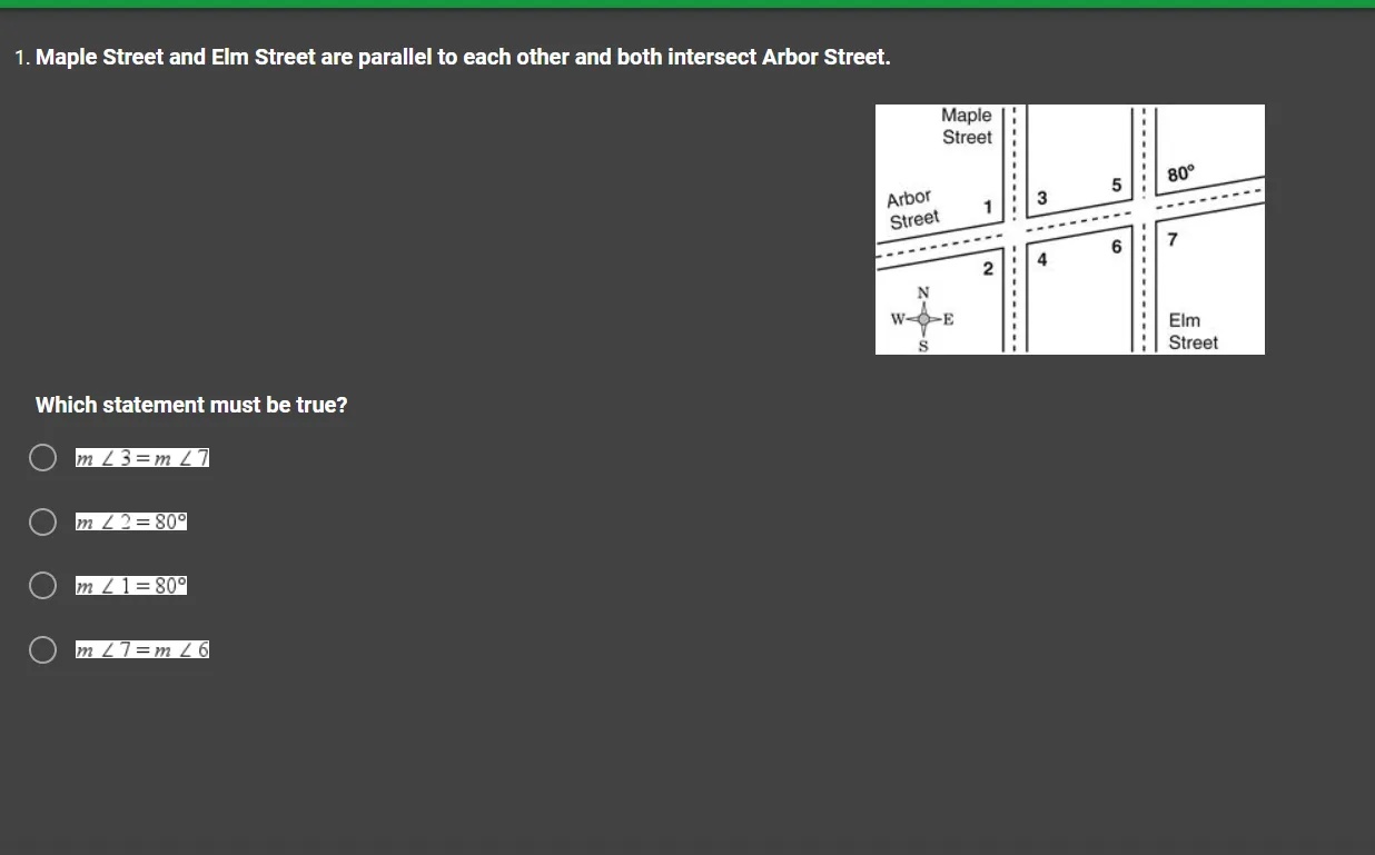 1 Maple Street and Elm Street are parallel | StudyX