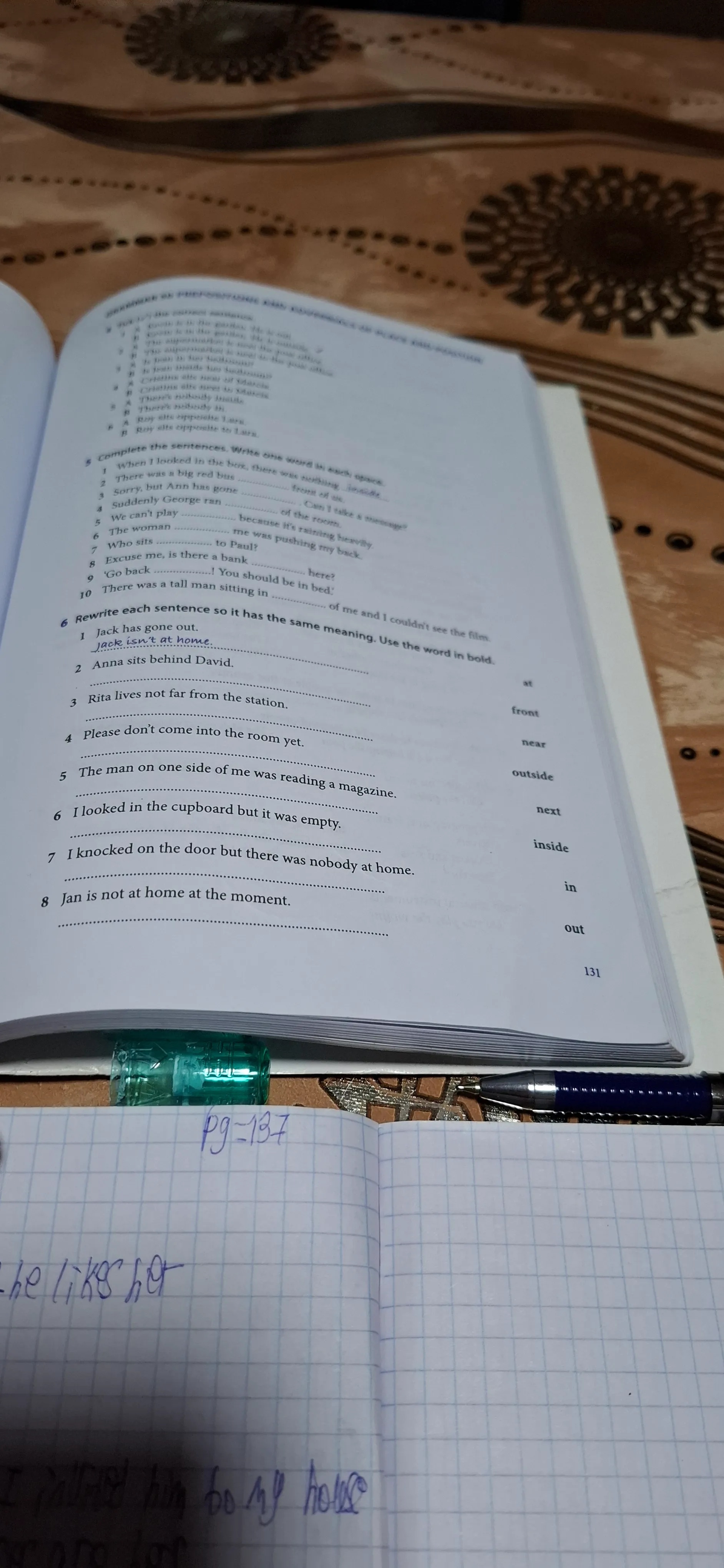 5 Complete the sentences Write one word in | StudyX