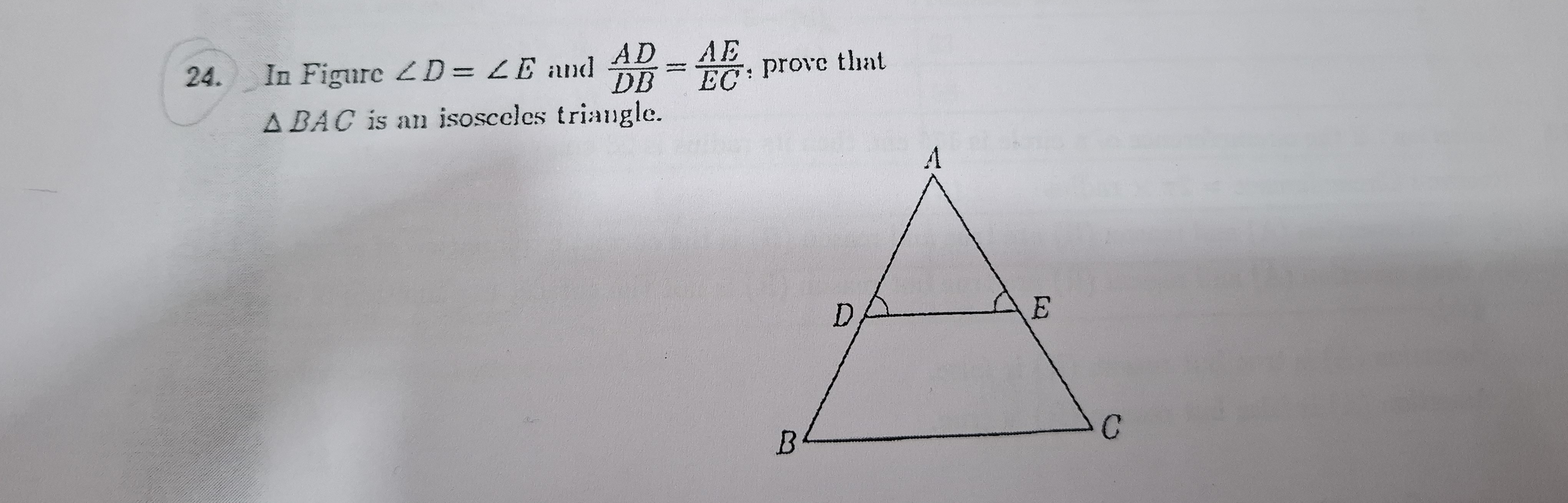 24 In Figure D E and ADDB AEEC prove that BAC | StudyX