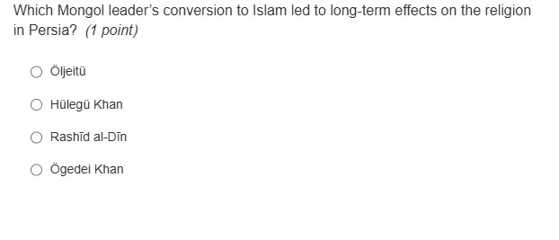 Which Mongol leaders conversion to Islam led | StudyX
