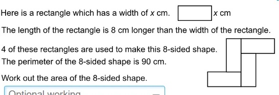 Here is a rectangle which has a width of x | StudyX