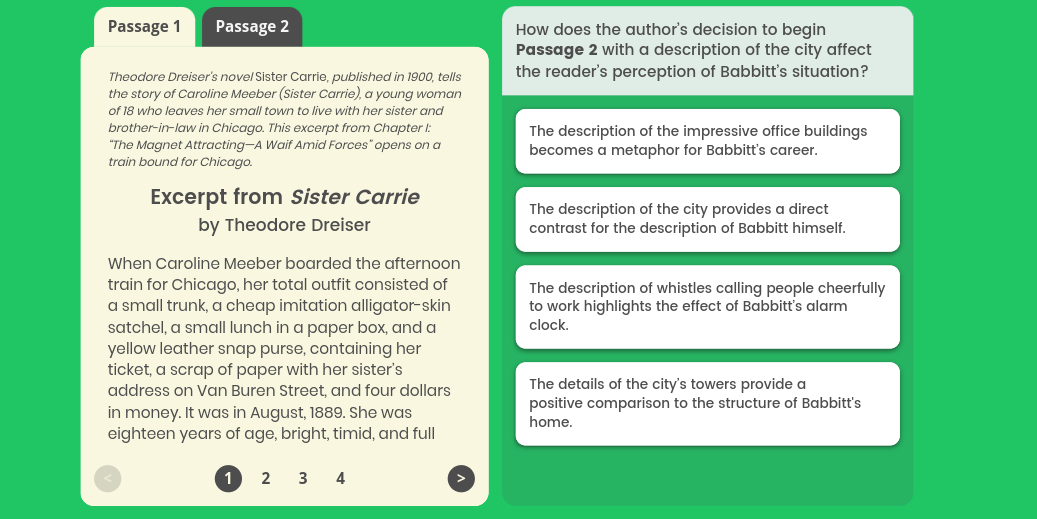 Passage 1 Theodore Dreisers novel Sister | StudyX