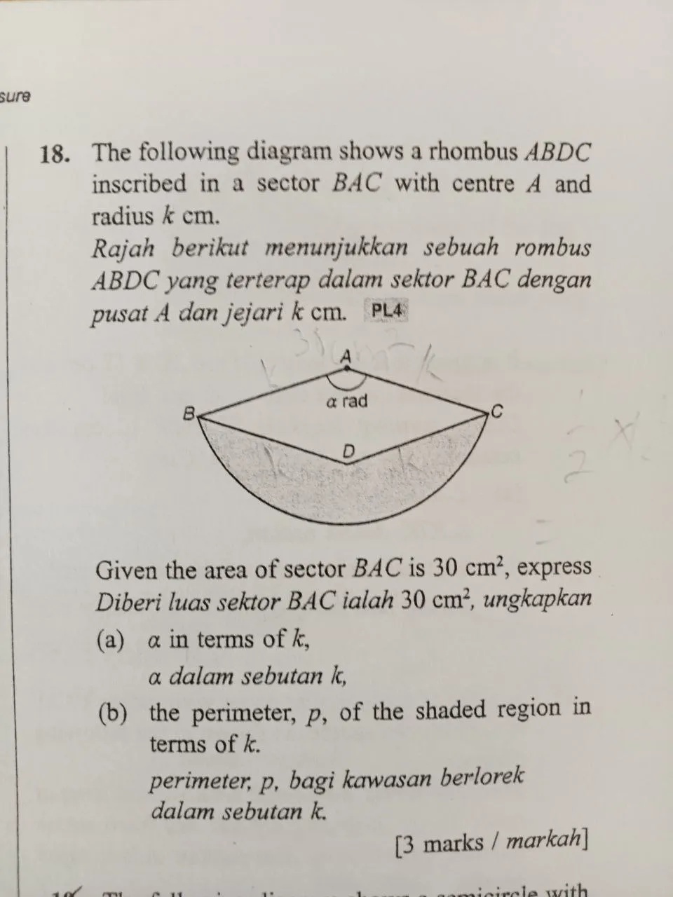 18 The following diagram shows a rhombus | StudyX