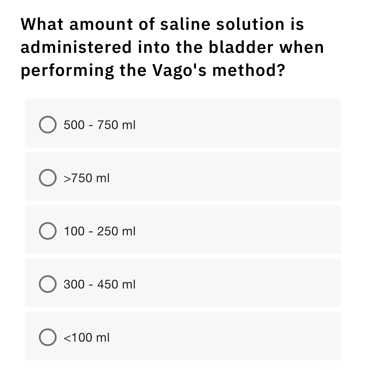 What amount of saline solution is | StudyX