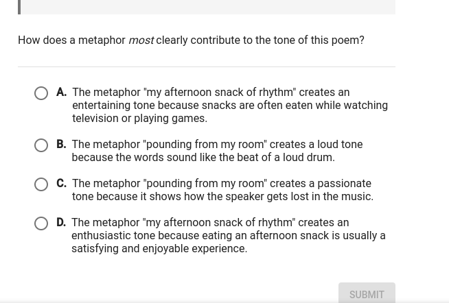 How does a metaphor most clearly contribute | StudyX