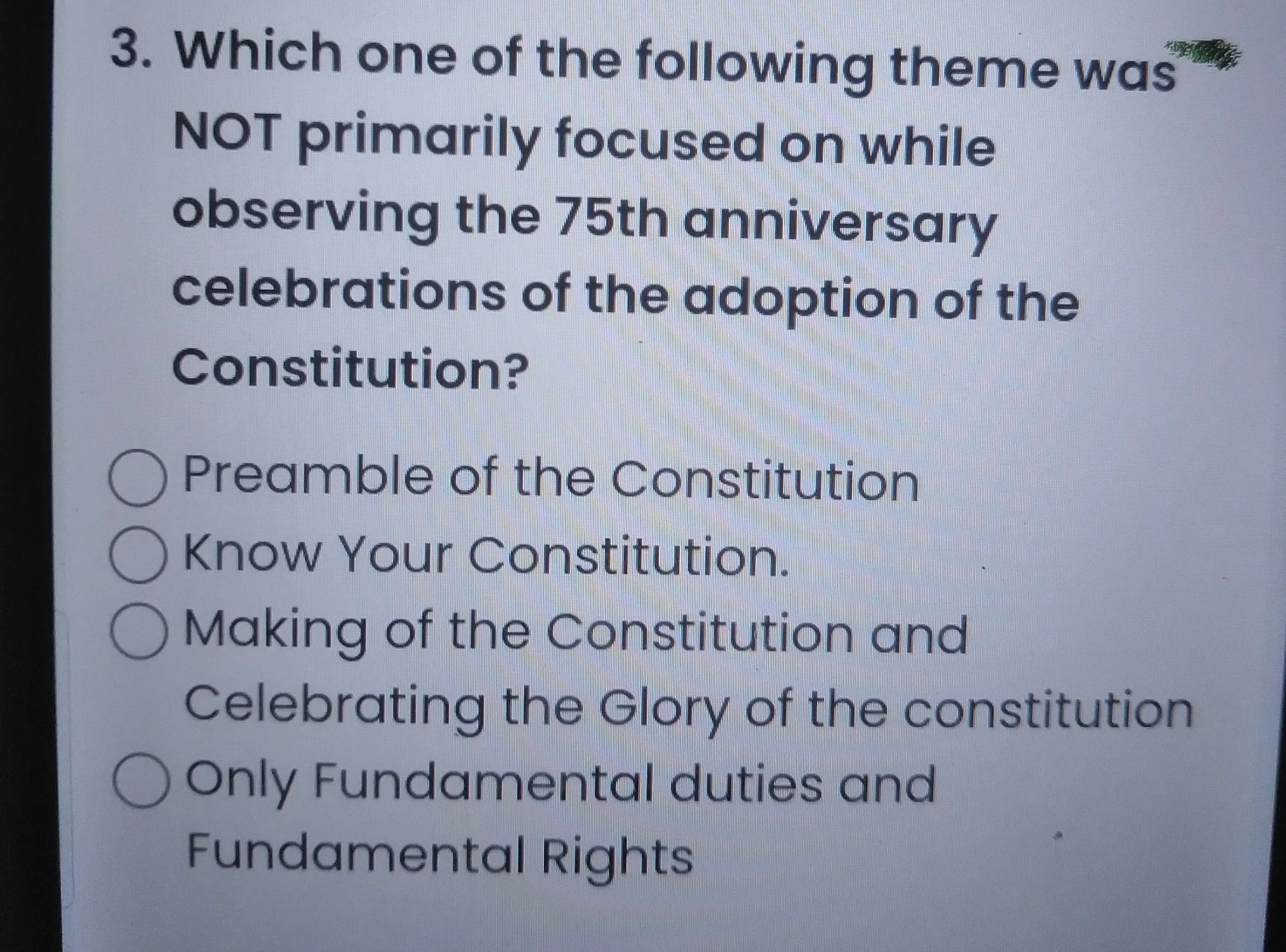 3 Which one of the following theme was NOT | StudyX