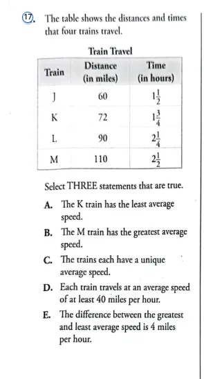 17 The table shows the distances and times | StudyX