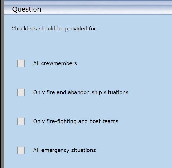 Checklists should be provided for - All | StudyX