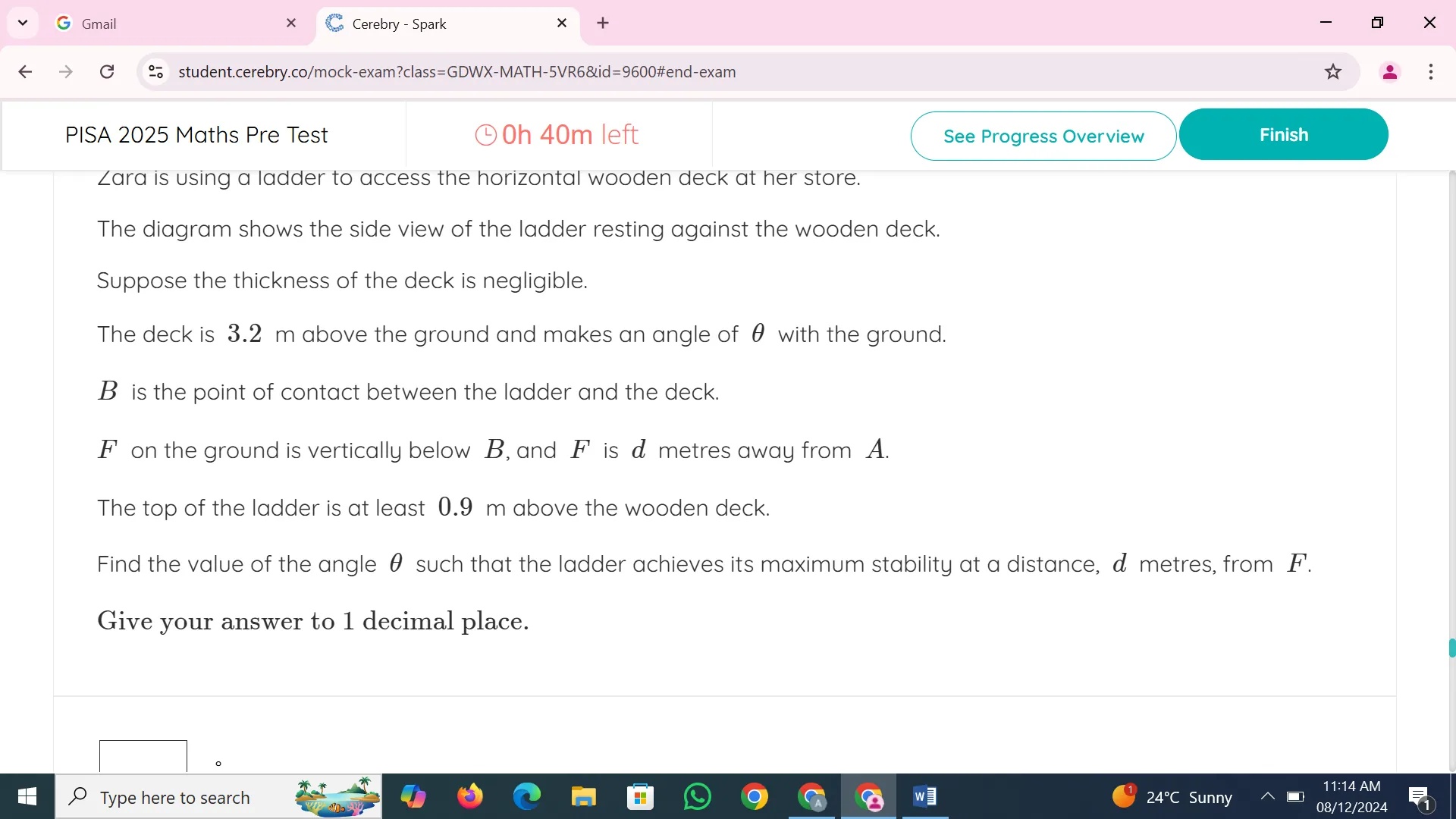 PISA 2025 Maths Pre Test Zara is using a | StudyX