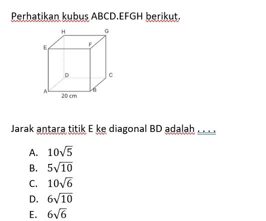 Perhatikan kubus ABCDEFGH berikut Gambar | StudyX