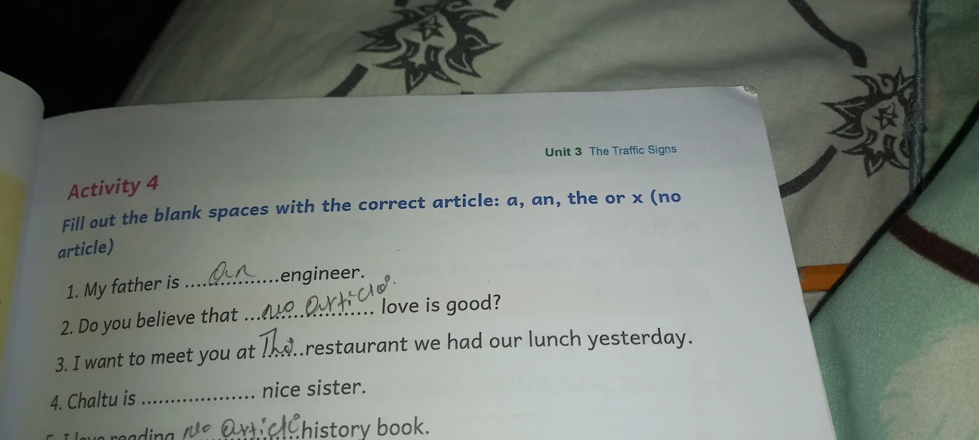 Activity 4 Fill out the blank spaces with | StudyX