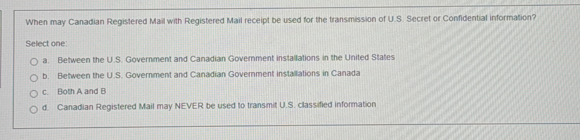 When may Canadian Registered Mail with