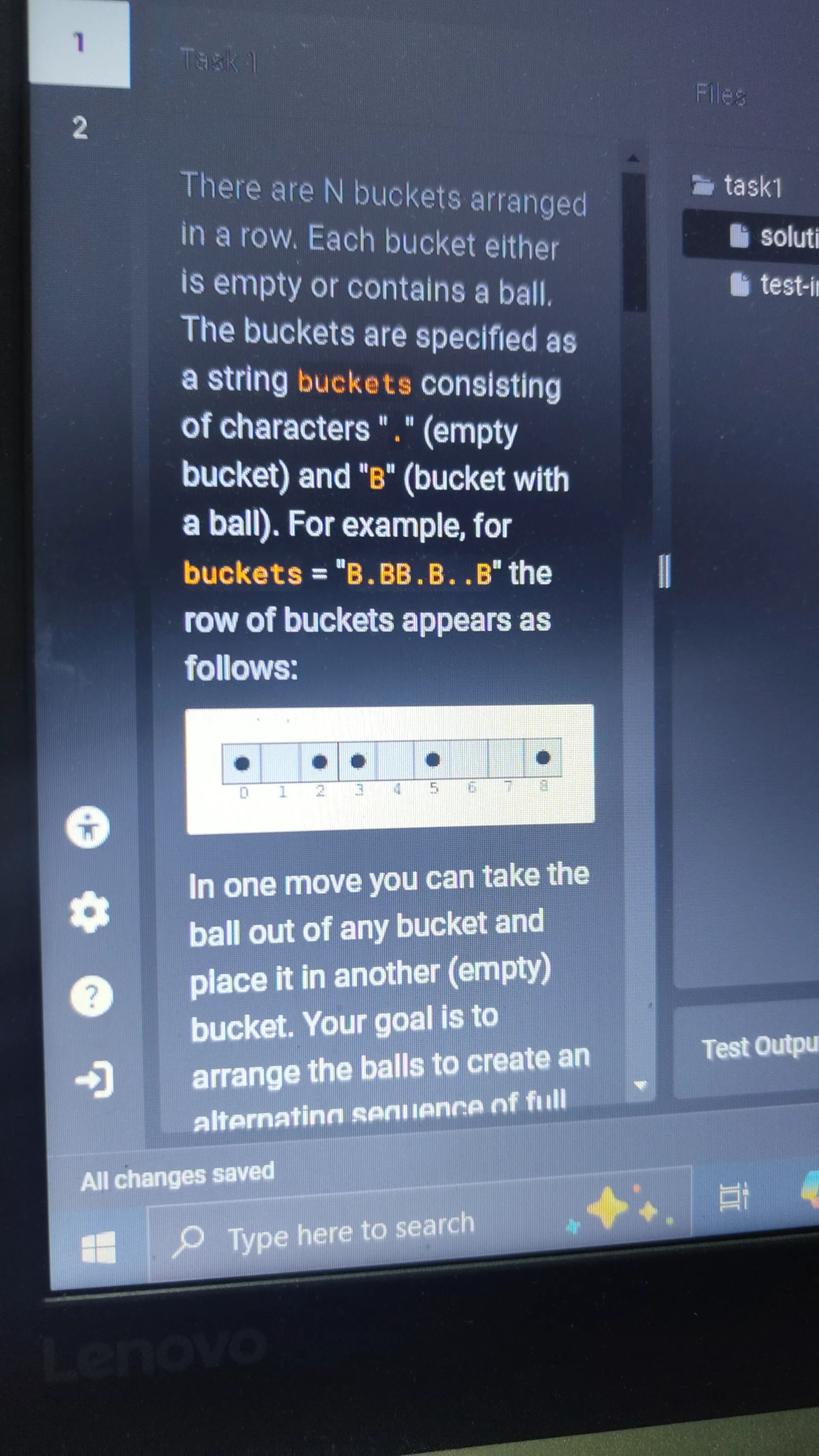 There are N buckets arranged in a row Each | StudyX