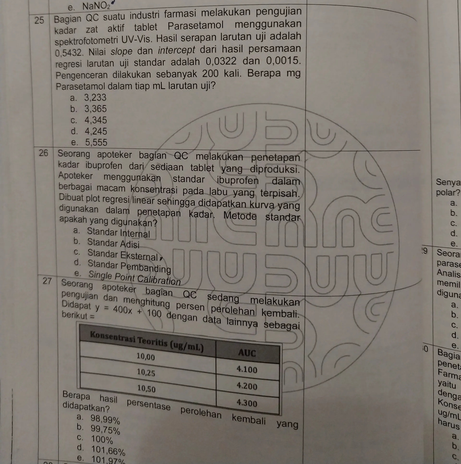 25 Bagian QC suatu industri farmasi | StudyX