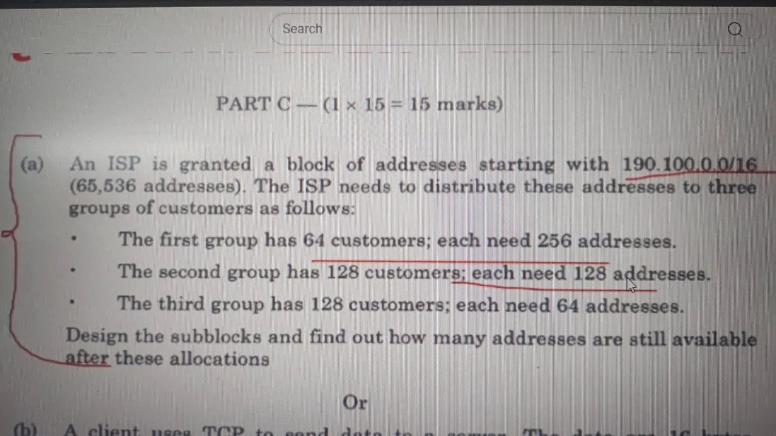 PART C-(1 x 15 = 15 marks) (a) An ISP is | StudyX