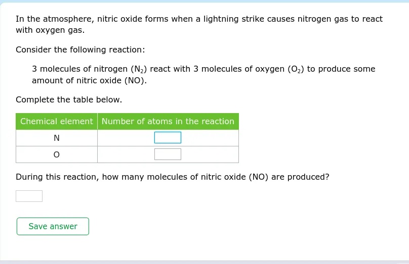 In the atmosphere nitric oxide forms when a | StudyX