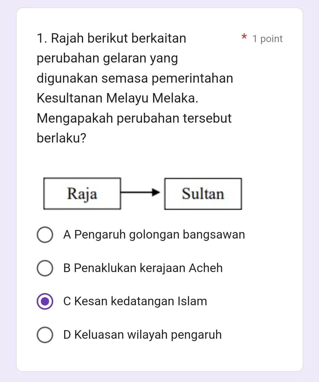 1 Rajah berikut berkaitan perubahan gelaran | StudyX