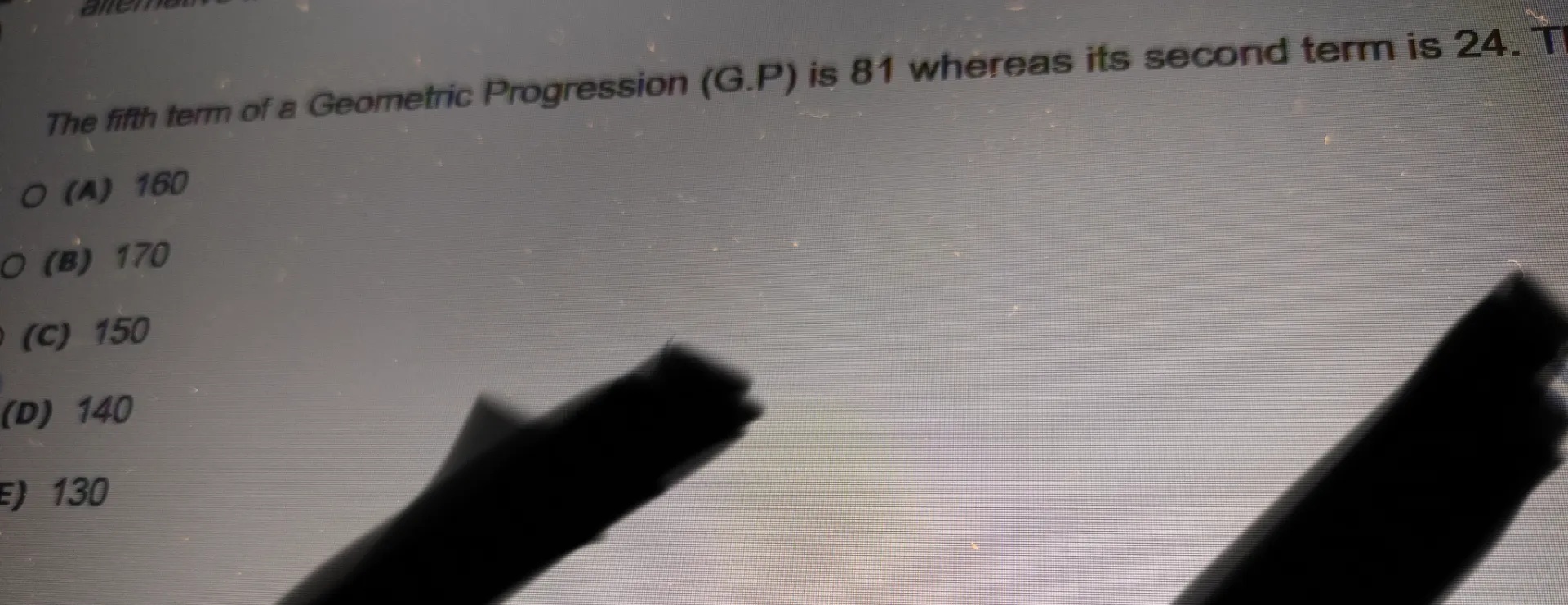 The fifth term of a Geometric Progression | StudyX