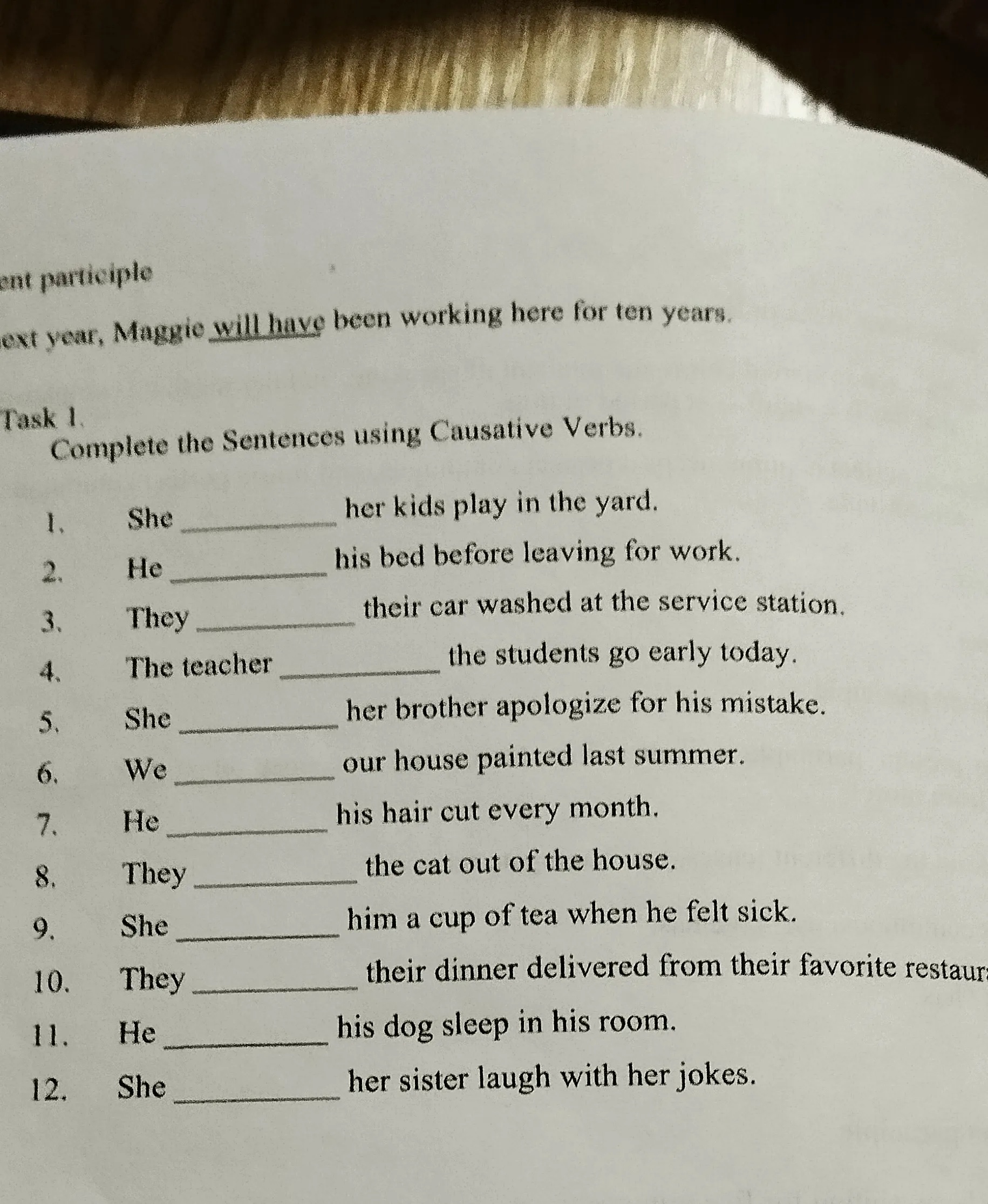 Task 1 Complete the Sentences using | StudyX
