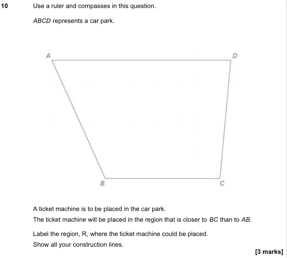 10 Use a ruler and compasses in this | StudyX